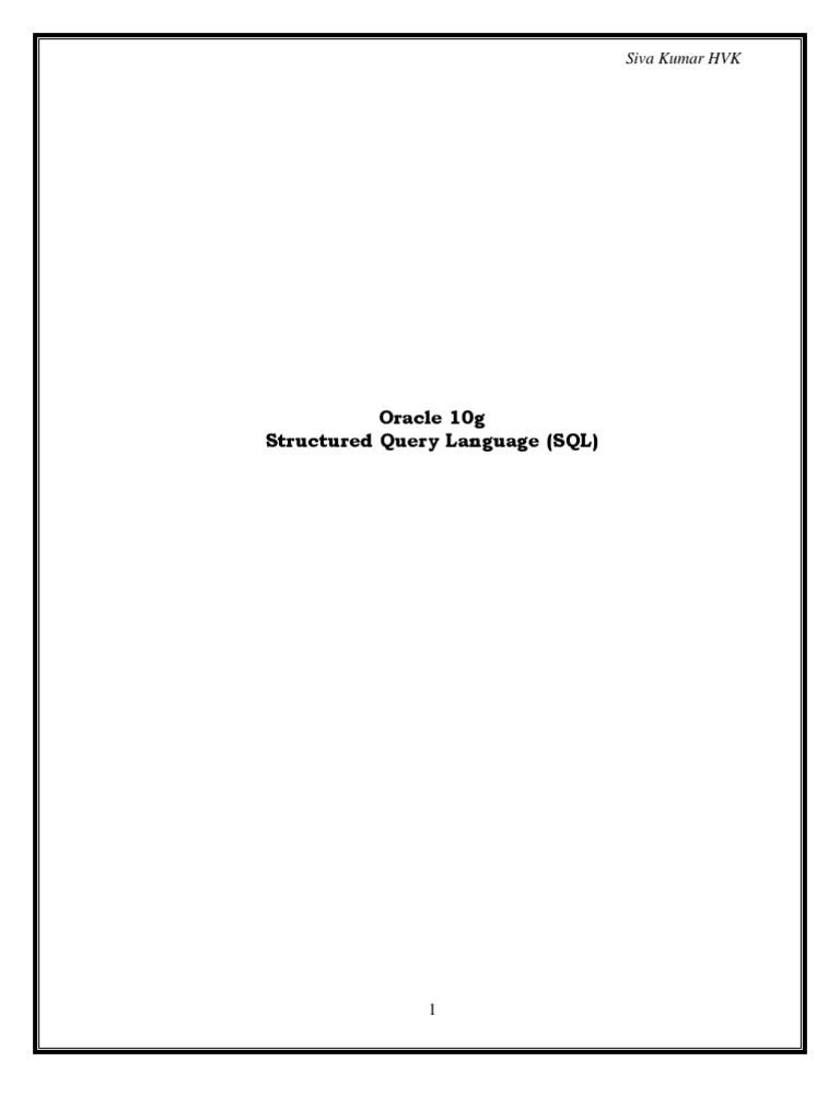 SQL Material | Download Free PDF | Oracle Database | Sql