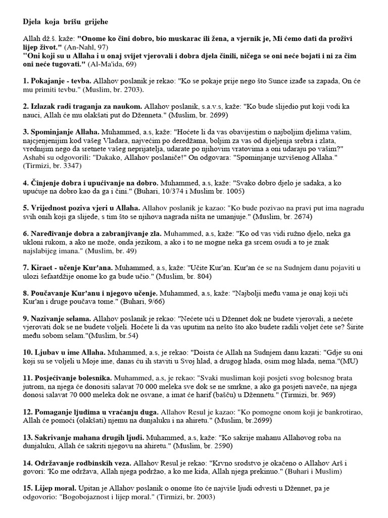 Djela KOJA BRISU GRIJEHE | PDF