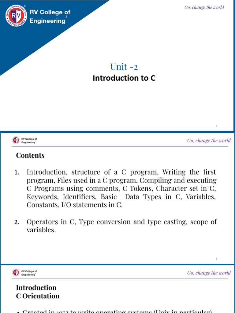 Unit-2_Introduction_to_C_Program.pptx | PDF | C (Programming Language) | Integer (Computer Science)