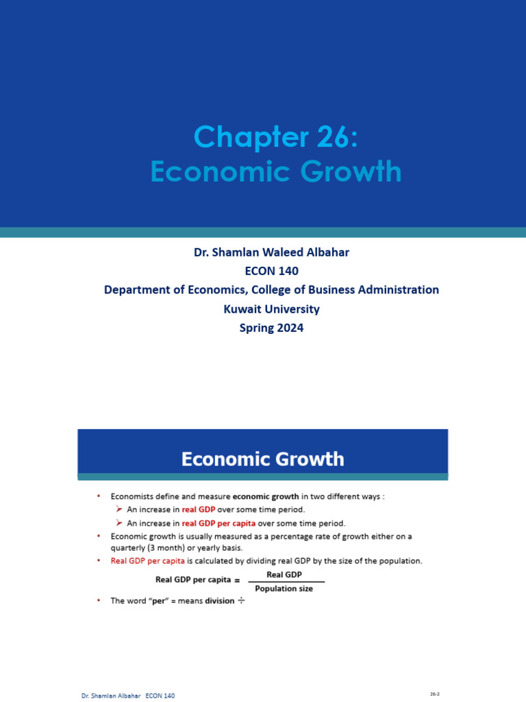 ECON140-Chapter 26-Economic Growth | PDF | Gross Domestic Product | Economic Growth