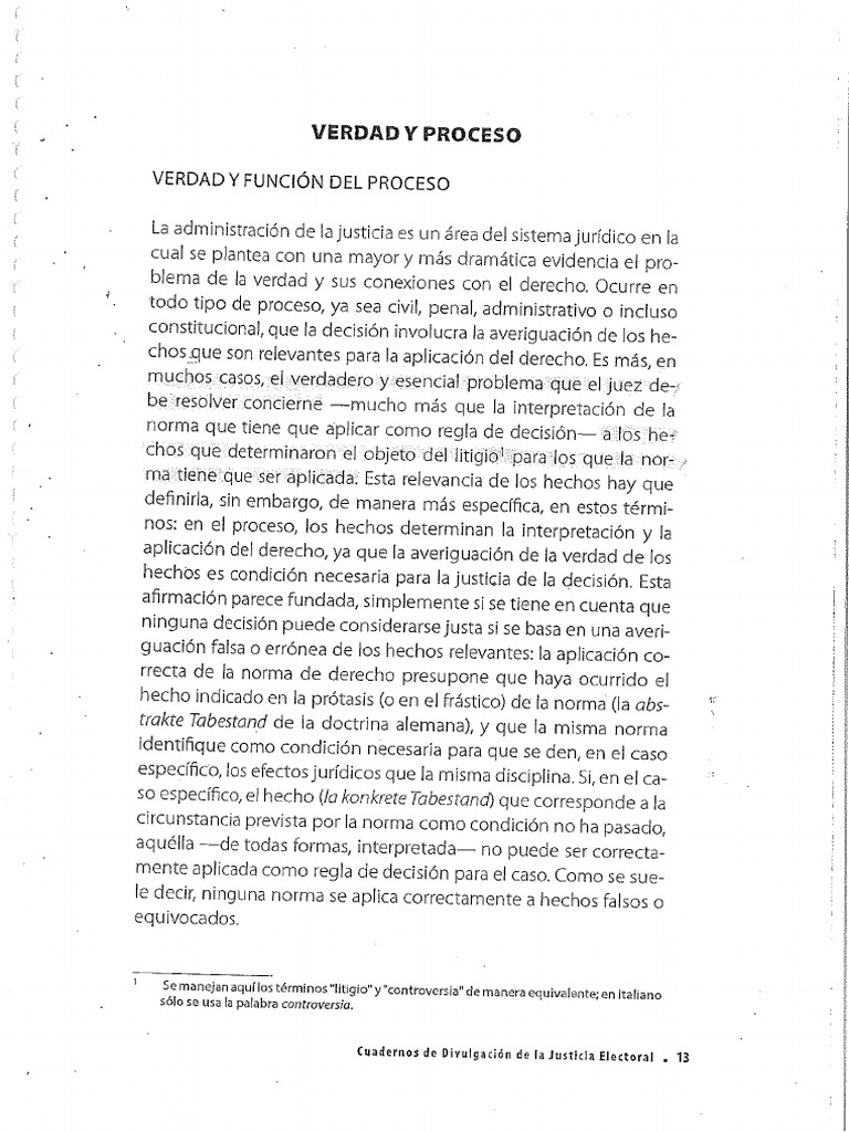 Verdad y Proceso. Michele Taruffo | PDF