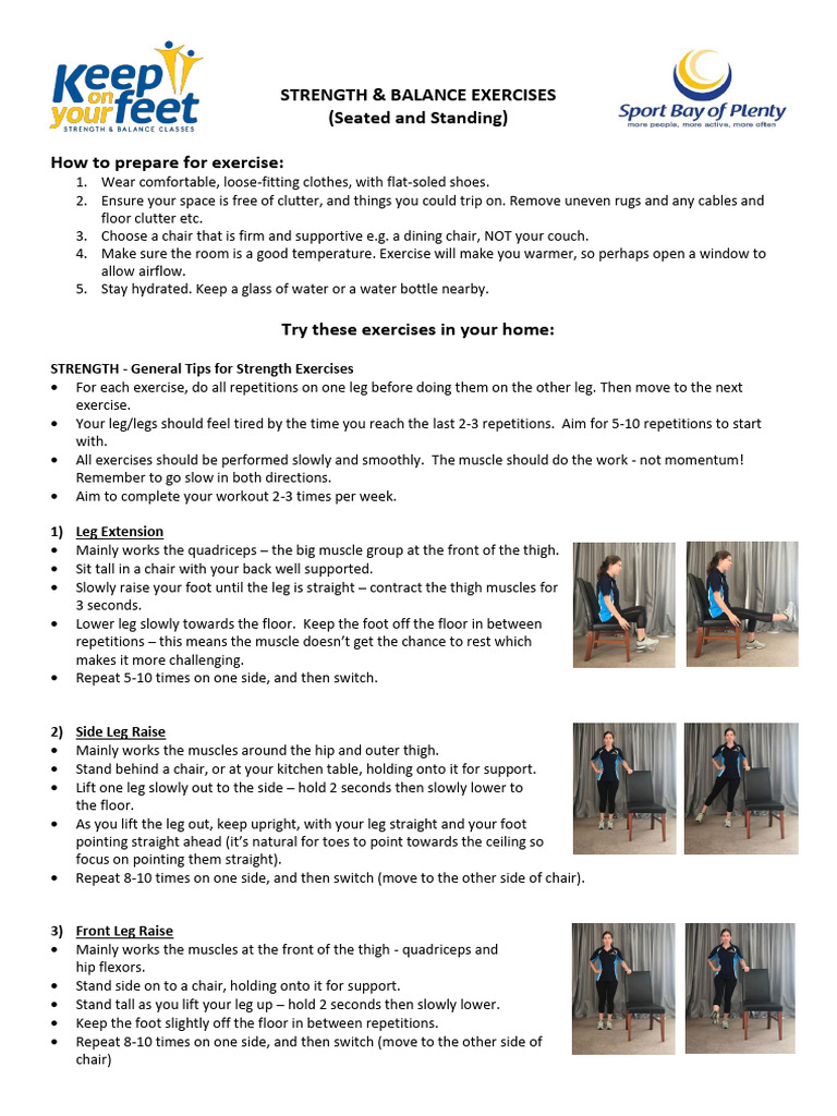 Level 2 - Seated and Static Standing - Home Exercise Ideas | PDF | Foot ...