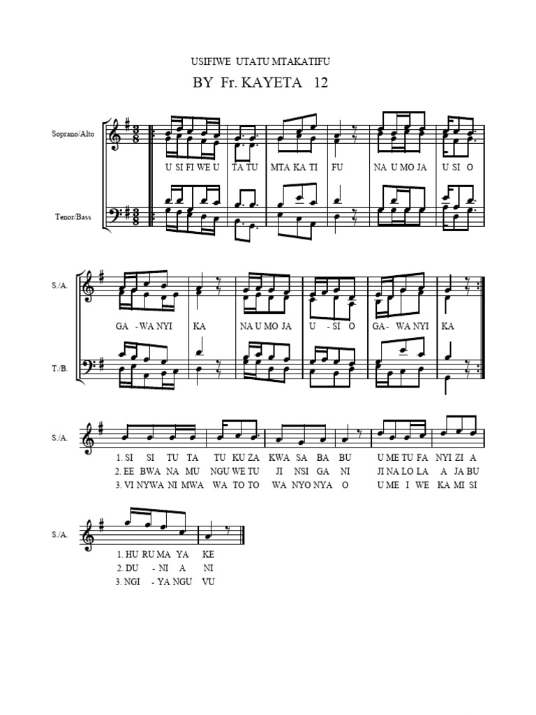 b4402 Usifiwe Utatu Mtakatifu Kayeta 2 | PDF