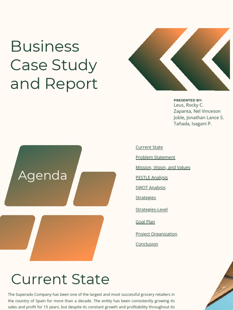 Orange Green Corporate Geometric Business Case Study and Report ...