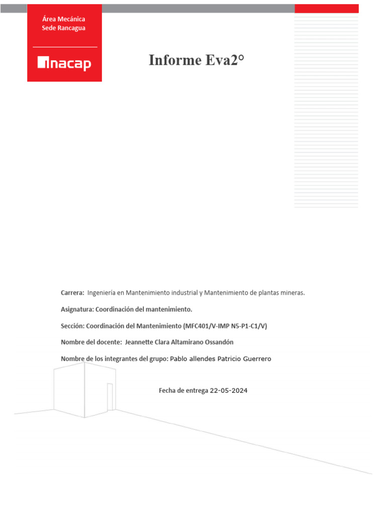 Informe EVA2 | PDF | Rodamiento (Mecánico) | Herramientas