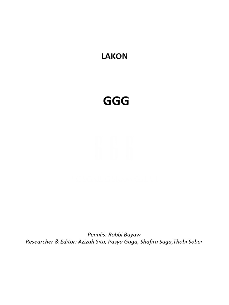 "GGG" Naskah Drama Karya Robbi Bayaw | PDF | Seni