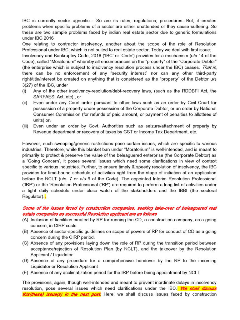 IBC Regulations - Both Issues | PDF | Bankruptcy | Guarantee
