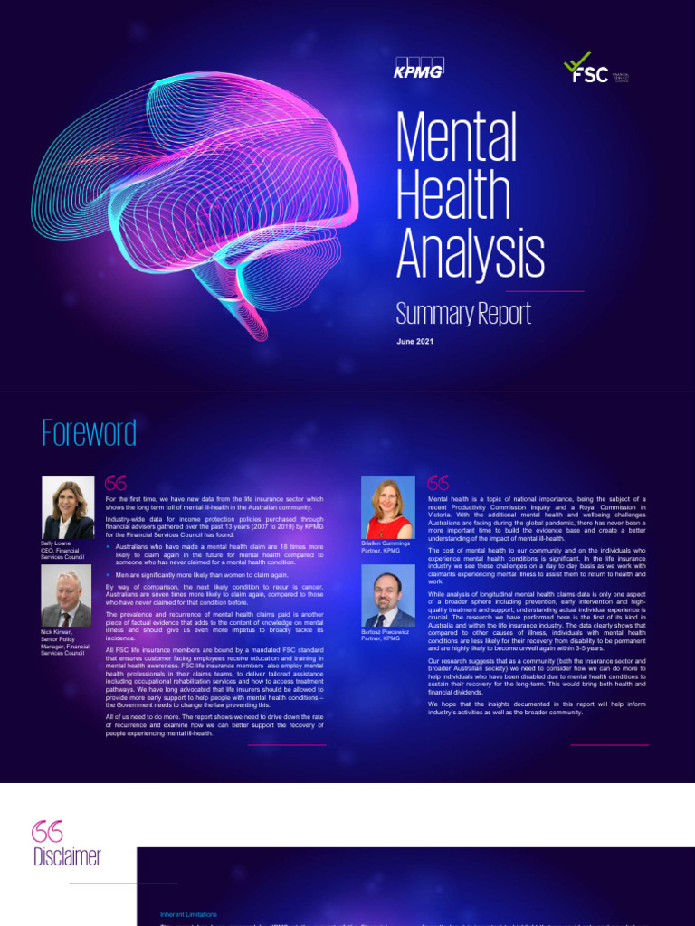 FSC KPMG Mental Health Analysis Summary Report_June 2021 | PDF ...