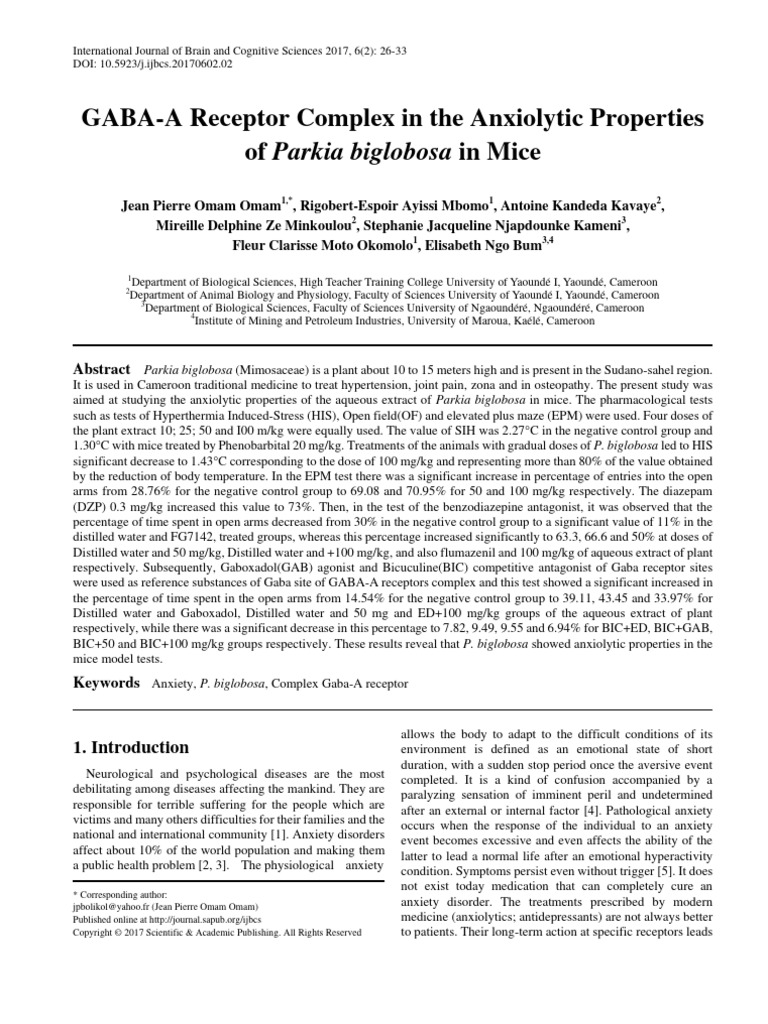 Article Omam Revise Publie | PDF | Anxiety Disorder | Receptor Antagonist