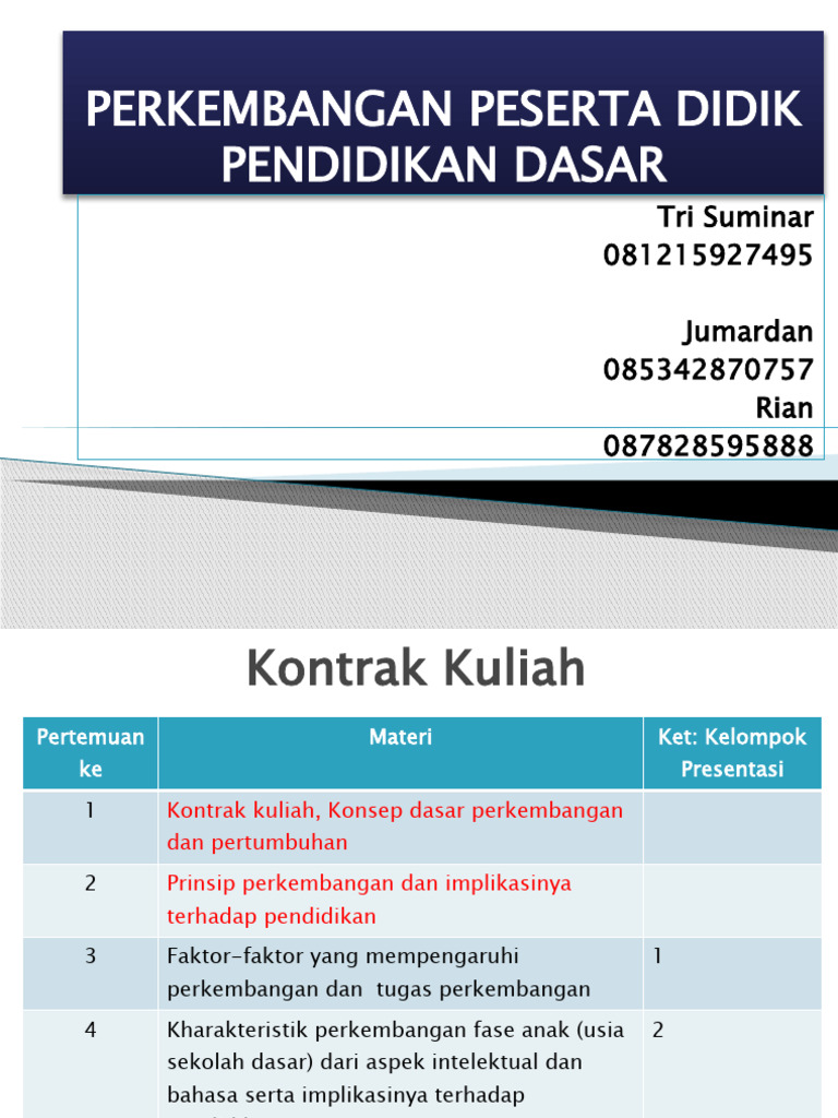 PERKEMBANGAN PESERTA DIDIK PENDIDIKAN DASAR-feb | PDF