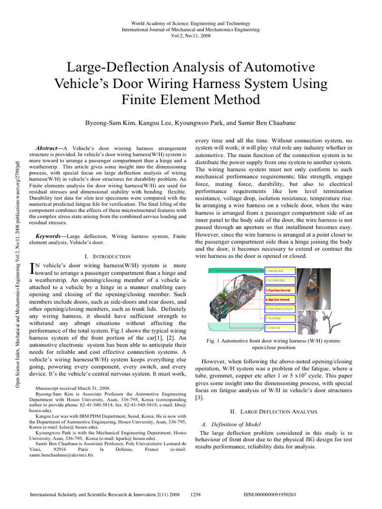 Large Deflection Analysis of Door Wiring | PDF | Mechanical Engineering ...