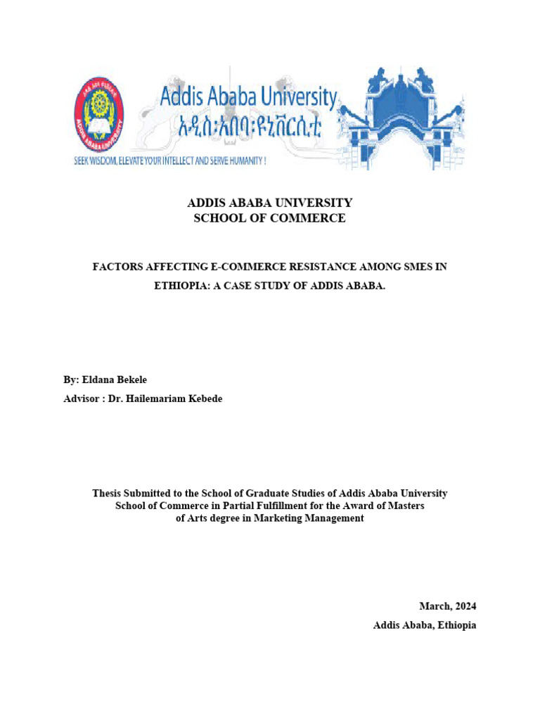Eldana - Bekele Thesis Final Draft Word | PDF | E Commerce | Economies