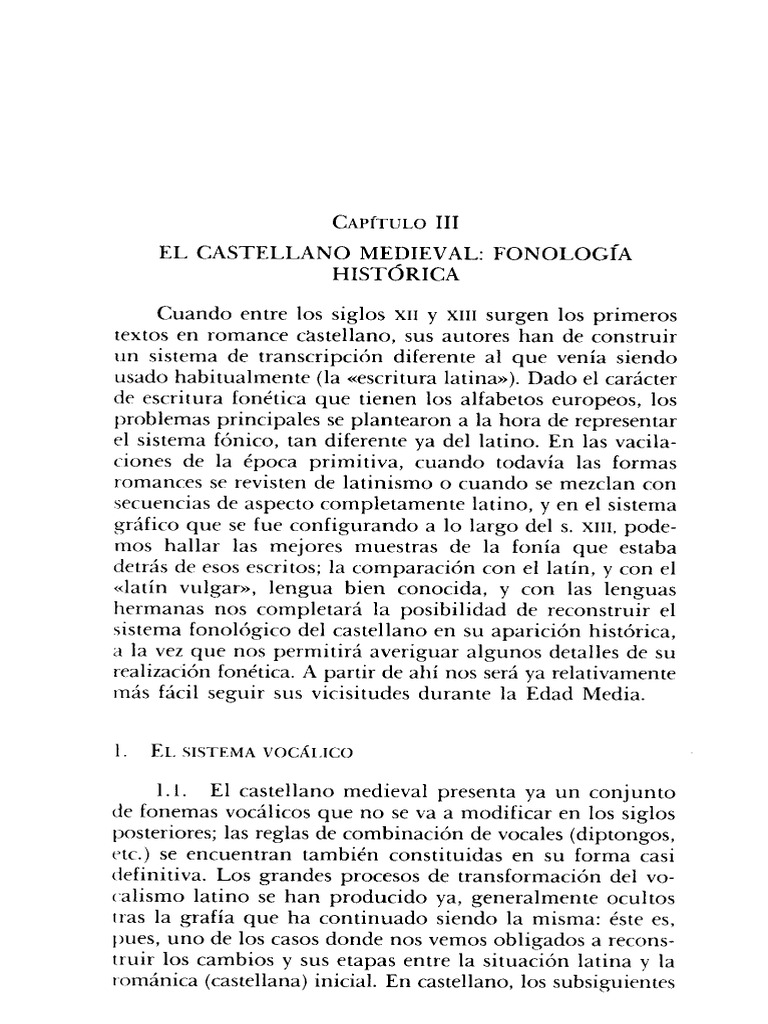 Castellano Medieval-Fonologia Historica-Rafael Cano Aguilar | PDF ...