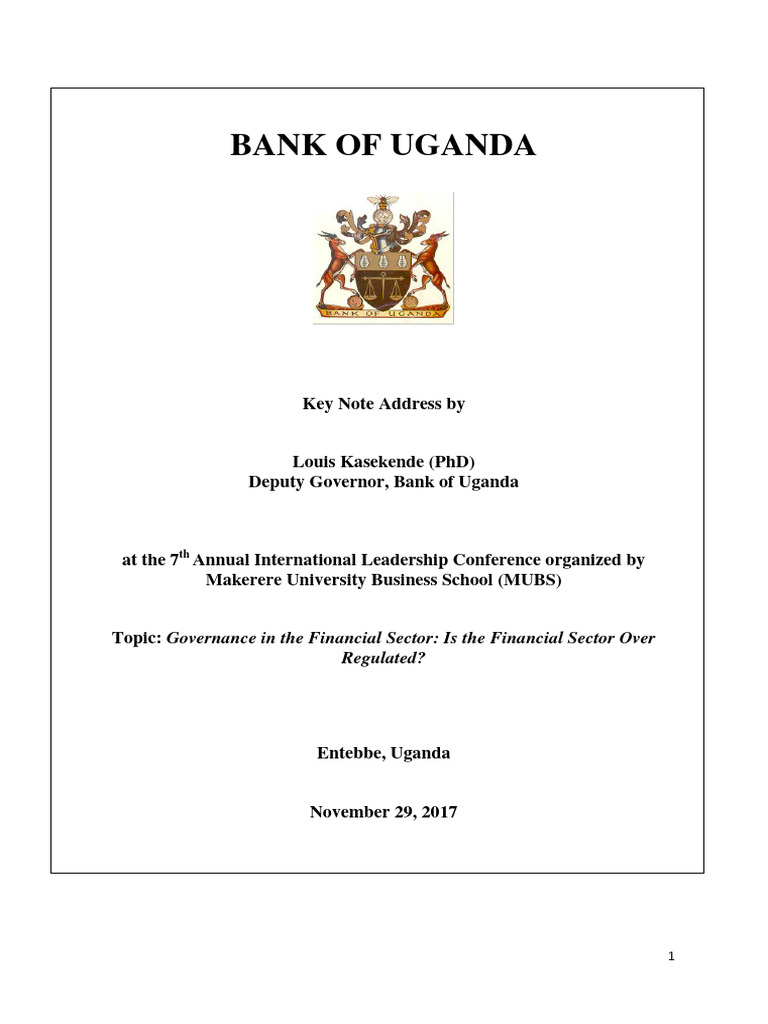 Financial Regulation in Uganda | PDF | Banks | Capital Requirement