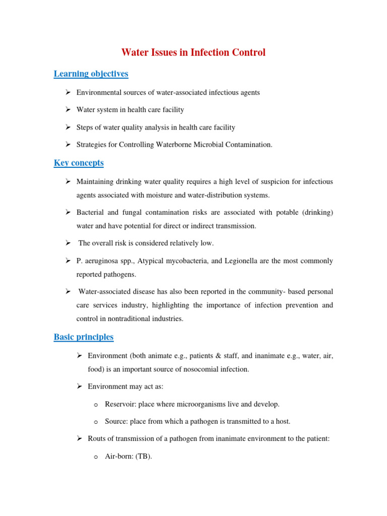 Water | PDF | Infection | Pathogen