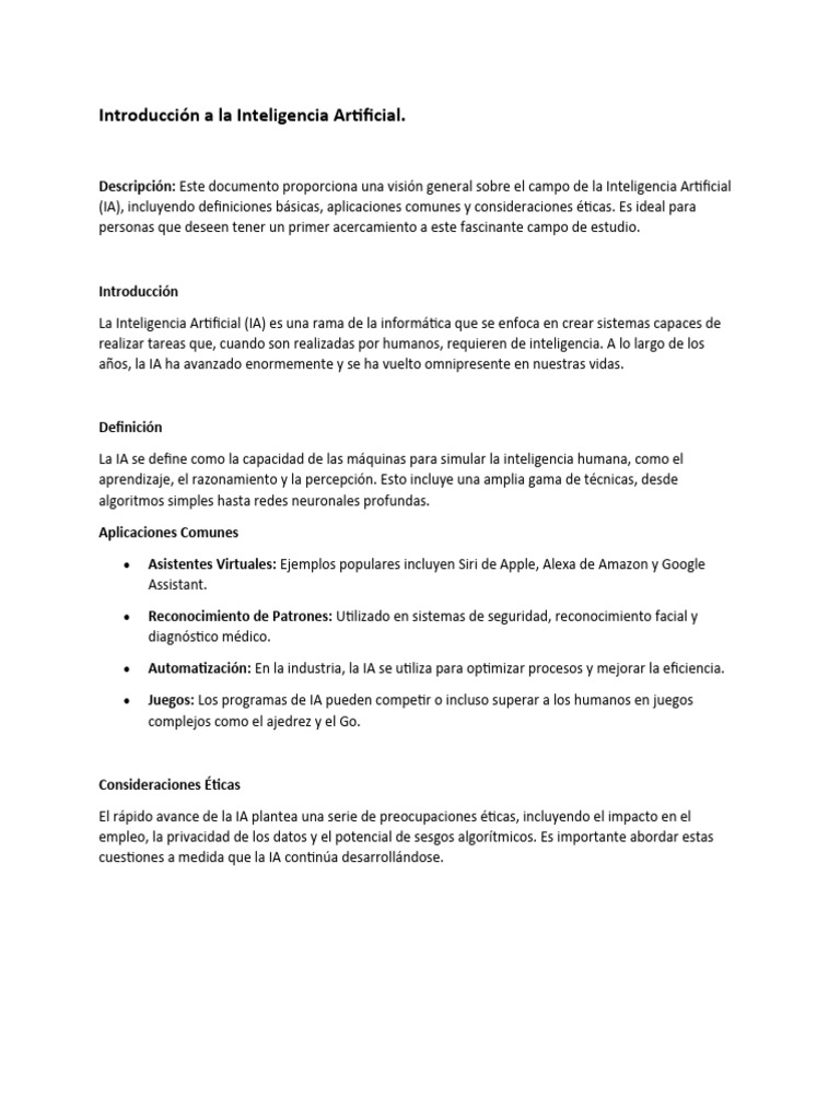 Introducción A La Inteligencia Artificial | PDF | Informática