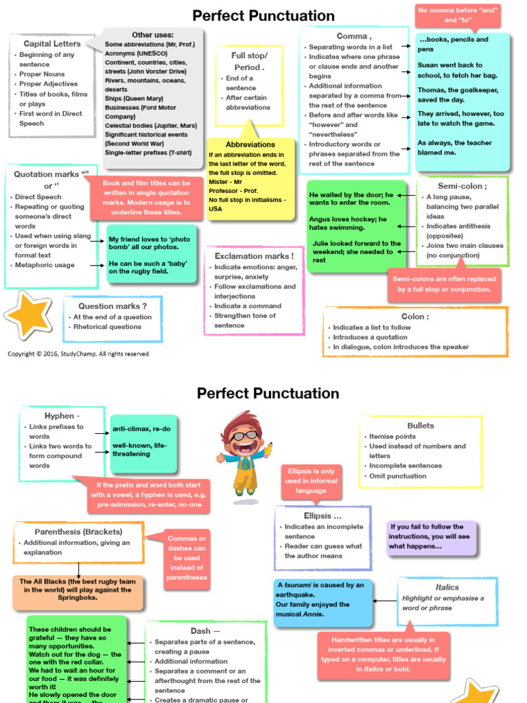 Eng Summary Punctuation | PDF | Punctuation | Comma