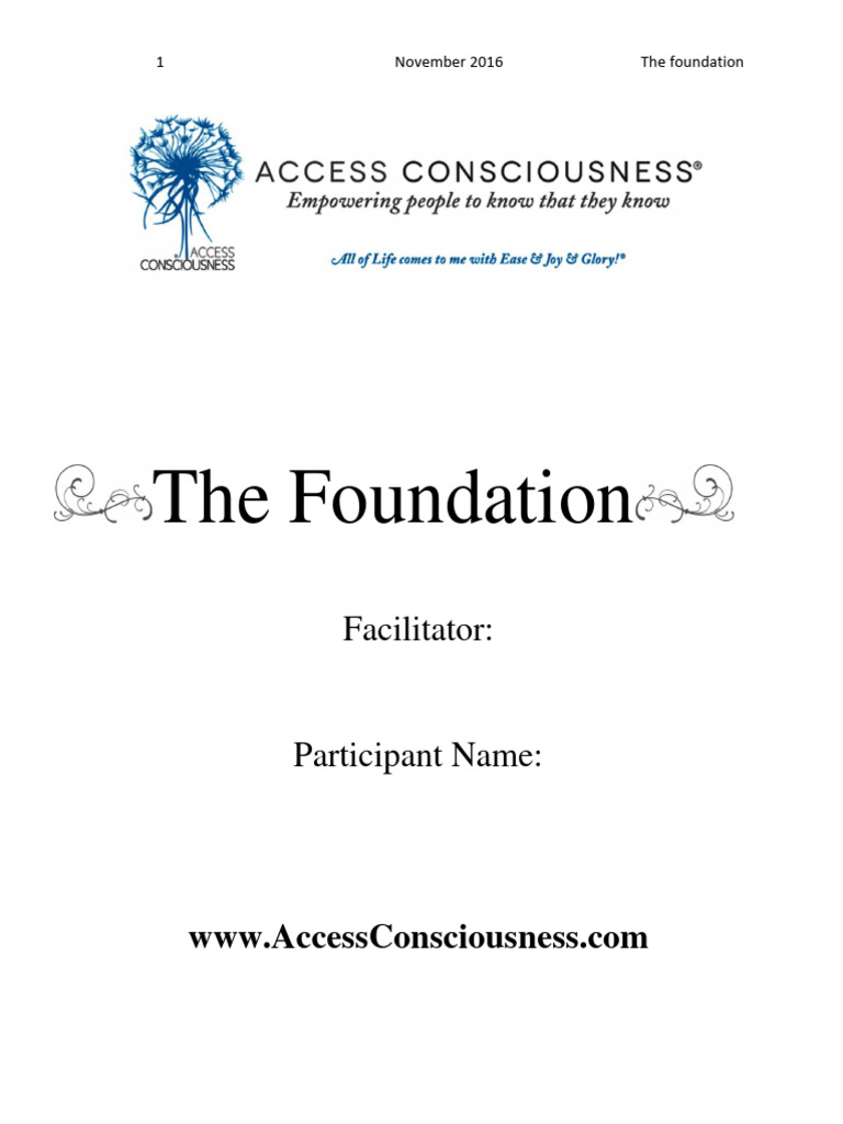 The Foundation - Access Consciousness, Gary M. Douglas - 2016 - Anna's ...