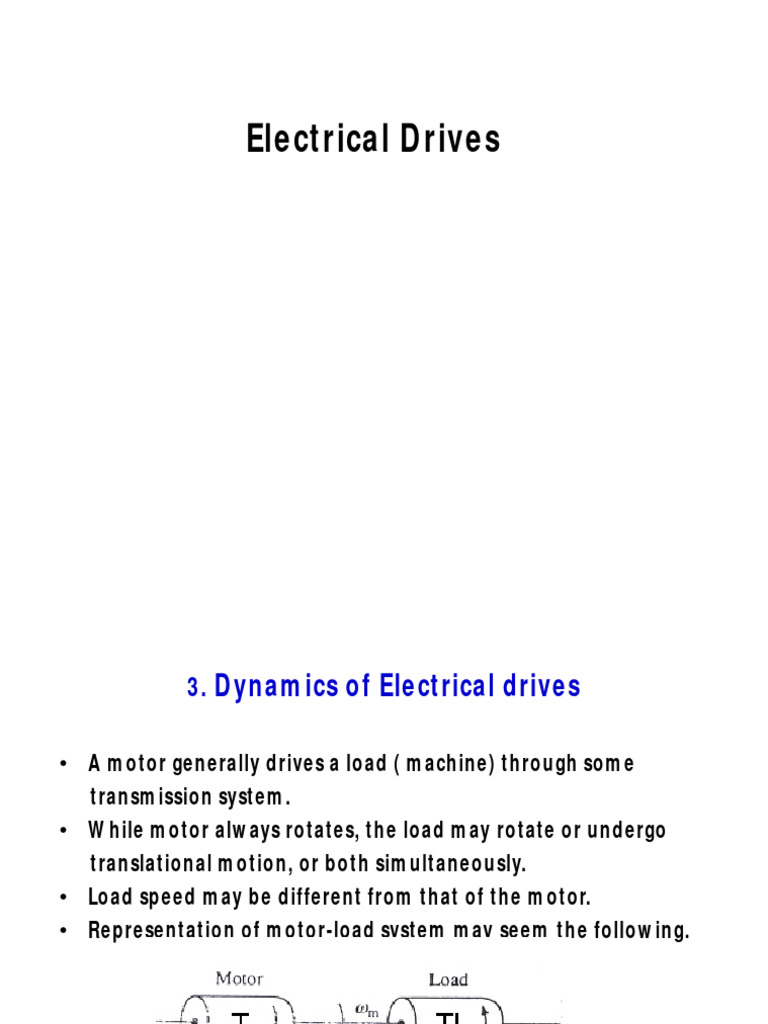 Dynamics of Electrical Drives Explained | PDF | Torque | Motion (Physics)