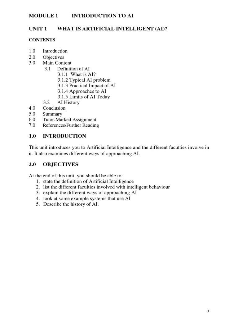 Module 1 Topic 1 | PDF | Artificial Intelligence | Intelligence (AI ...