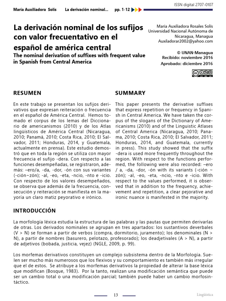 Los Sufijos Del Español | PDF | Palabra | Verbo