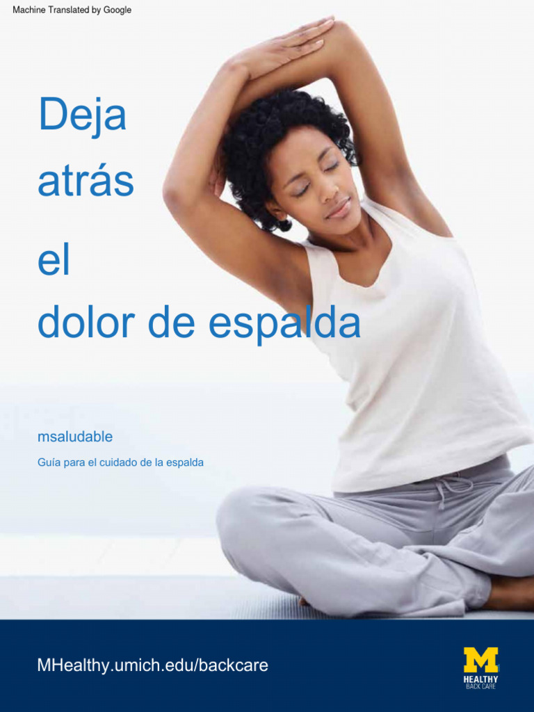 Deja Atrás El Dolor de Espalda: Mhealthy - Umich.Edu/Backcare ...