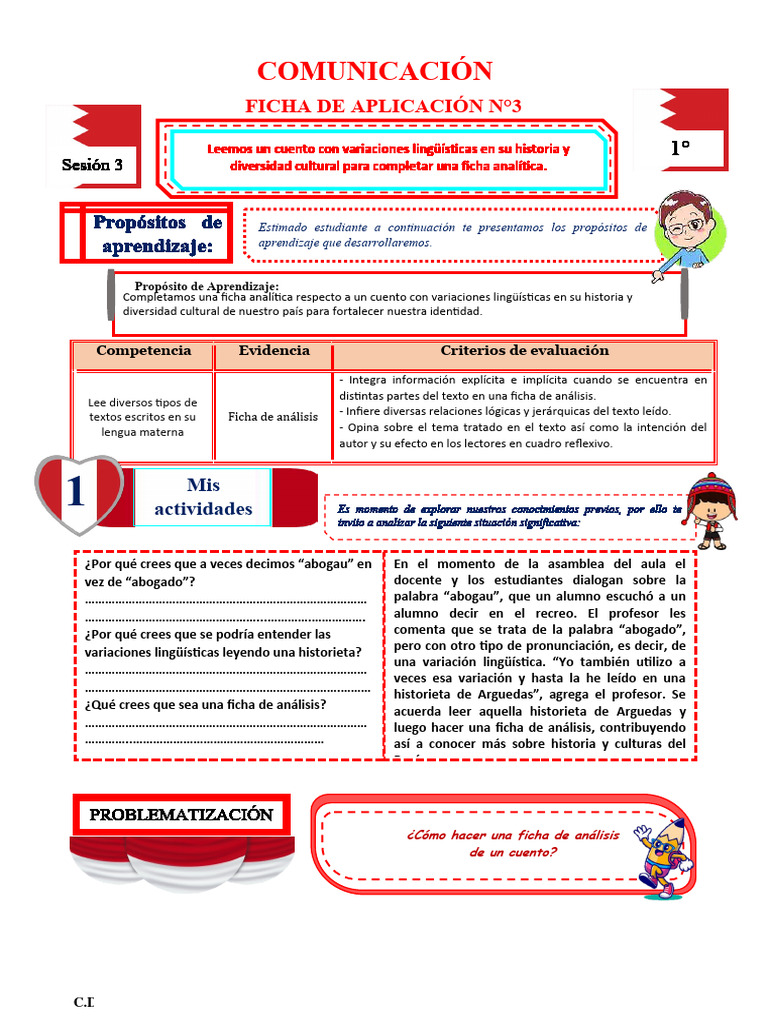 1° FICHA DE APLICACIÓN-SESIÓN3-SEM.1-EXP.4-COMUNICACIÓN | PDF | Autor | Información