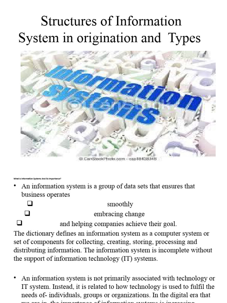 Structures of Information System in Origination and Types | Download ...