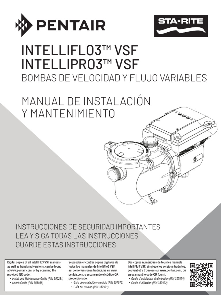 Intelliflo3 Pro3 VSF Install Guide SP | PDF | Bomba | Cambiar