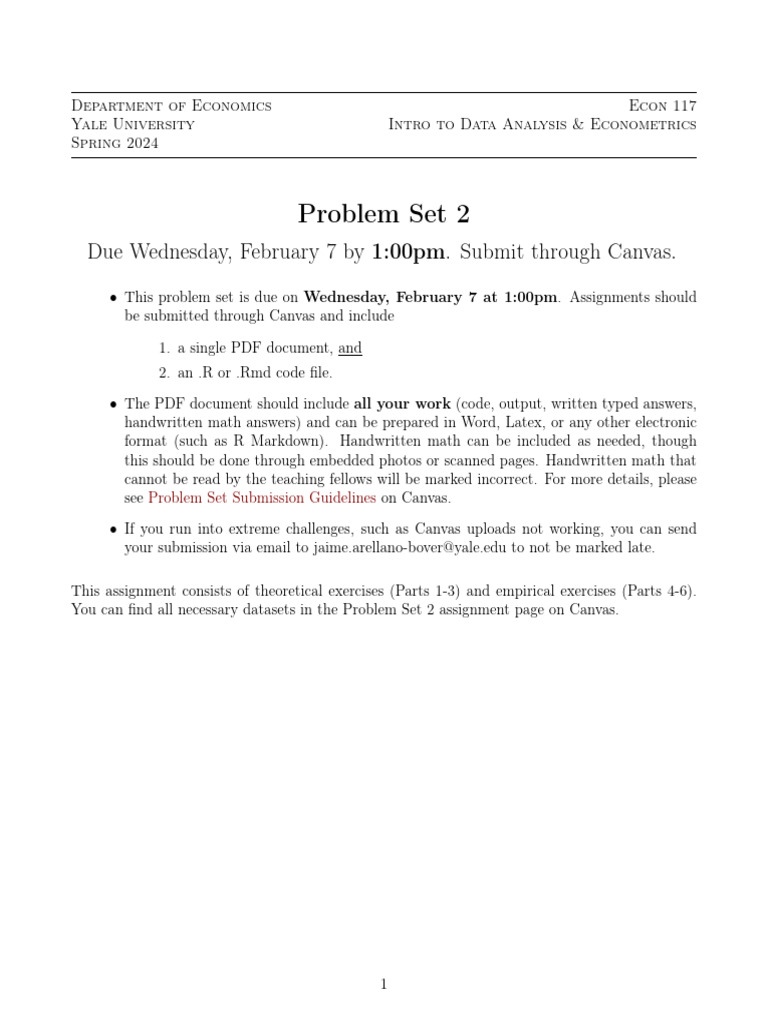 Econ117 sp2024 PSET2 | PDF | Social Mobility | Economic Inequality