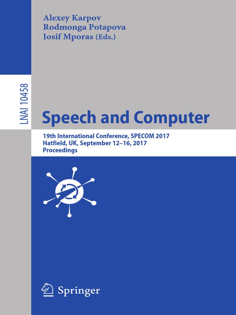 Speech and Computer | PDF | Speech Recognition | Latin Script
