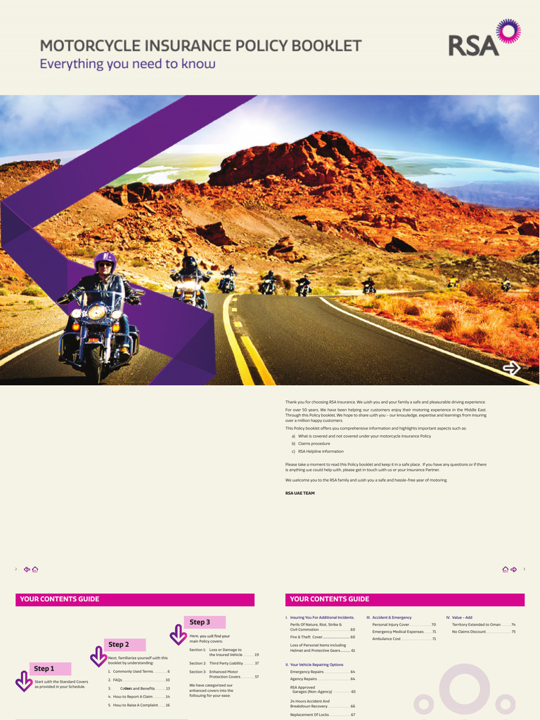 New Motorcycle Policy Booklet Effective 1st January 2018 | PDF ...