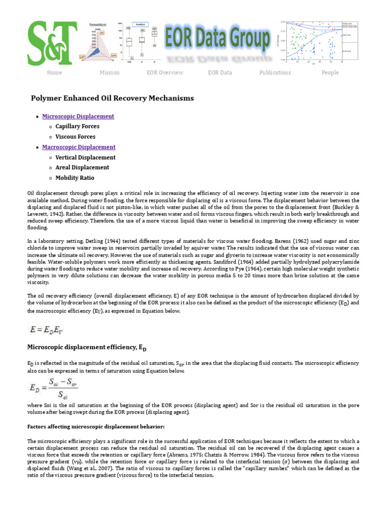 Polymer Oil Recovery Mechanisms Explained | PDF | Enhanced Oil Recovery ...