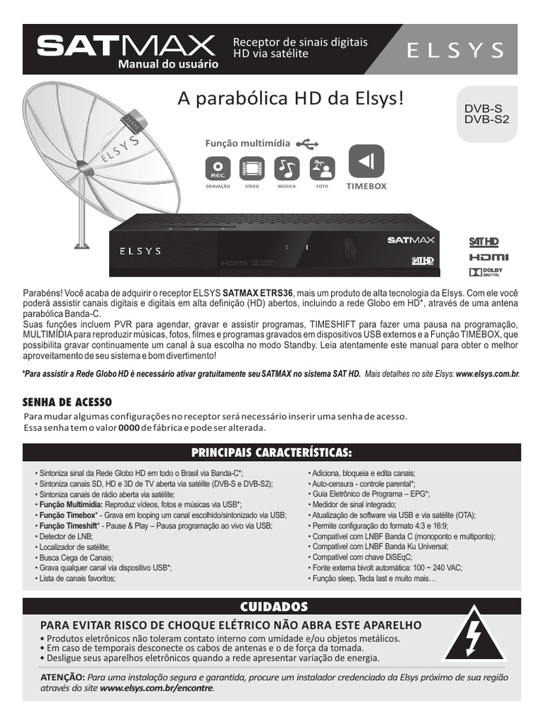 Manual Satmax | PDF | USB | HDMI