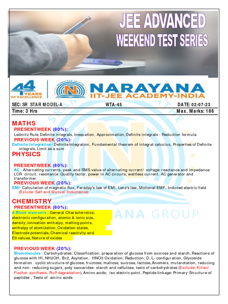 02-07-23 - SR - Iit - Star Co-Sc (Model-A) - Jee Adv - 2020 (P-I) - Wat-45 - QP | PDF ...