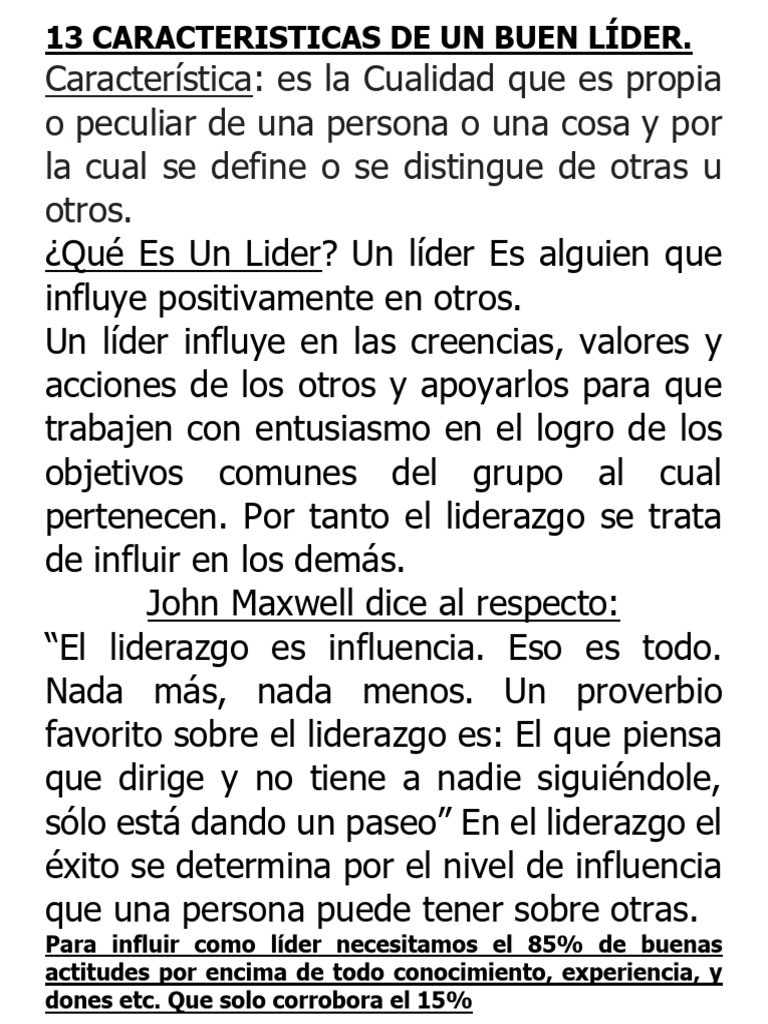 Carcteristicas13 de Un Buen Lider | PDF | Abrahán | Planificación