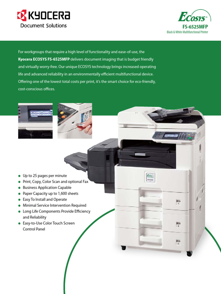 FS - 6525mfplad - em Baixa | PDF | Printer (Computing) | Image Scanner