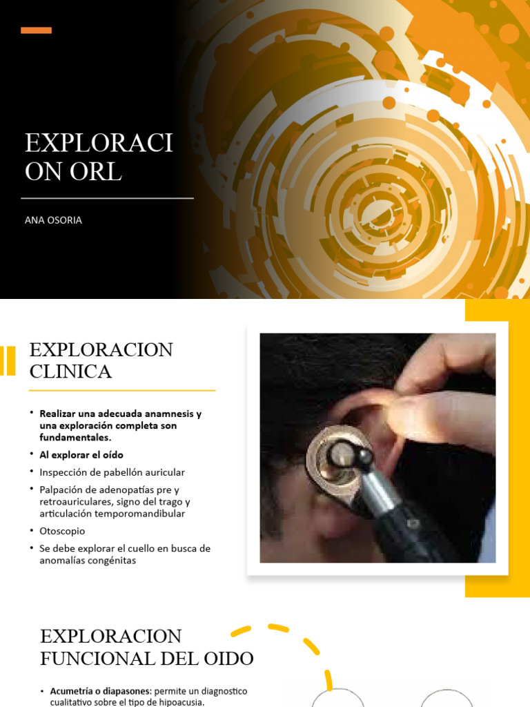 Exploracion Orl | PDF | Especialidades Medicas | Sistema Auditorio