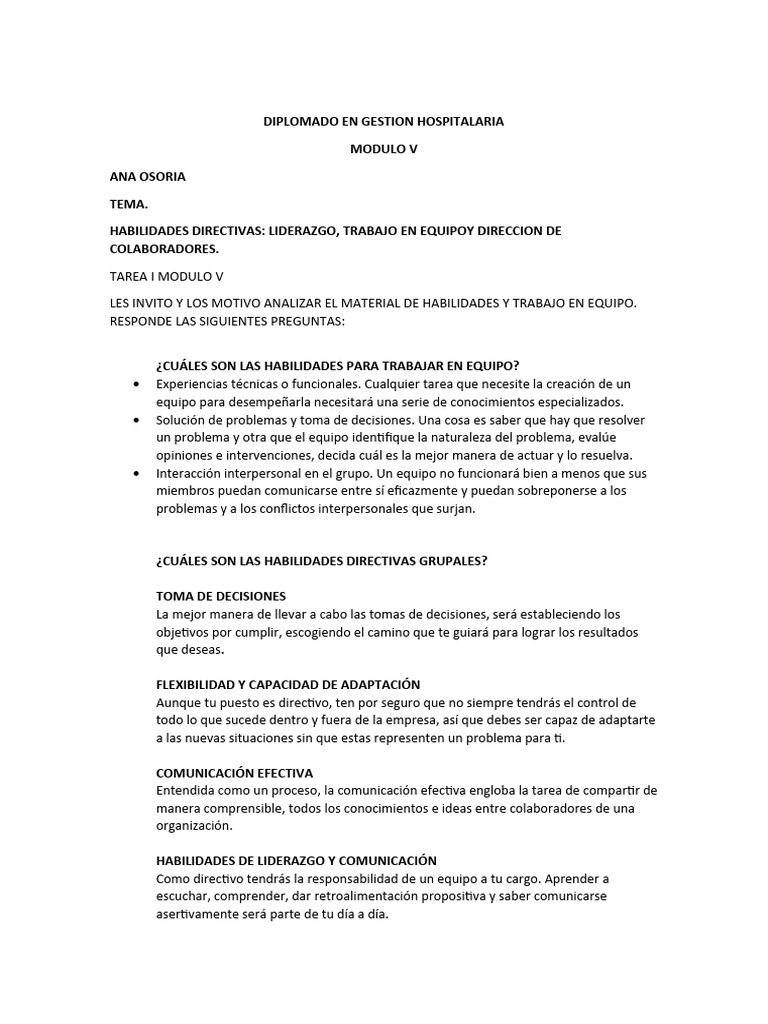 TAREA 1 MODULO 5 1 | PDF | Liderazgo | Motivación