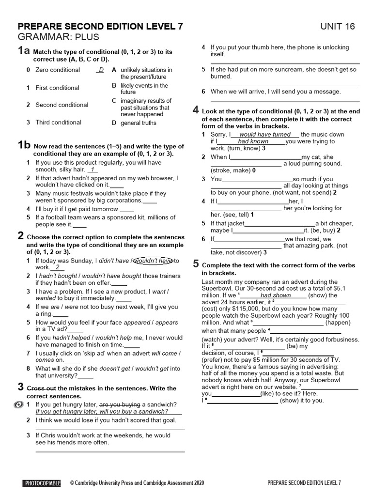 PREPARE 7 Grammar Plus Unit 16 | PDF
