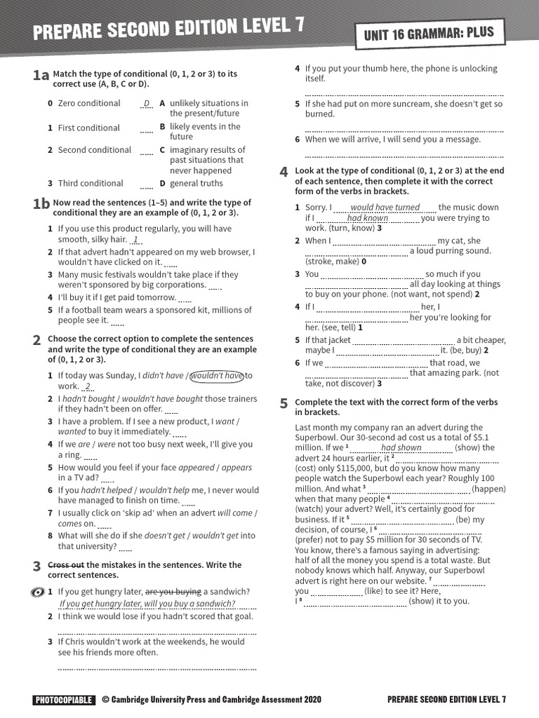 PREPARE 7 Grammar Plus Unit 16 | PDF | Grammar | Linguistics
