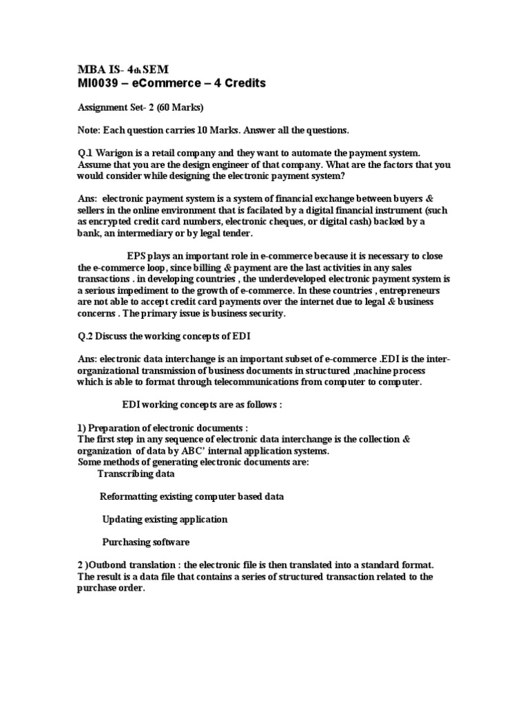 39, Set 2 | PDF | E Commerce | Electronic Data Interchange