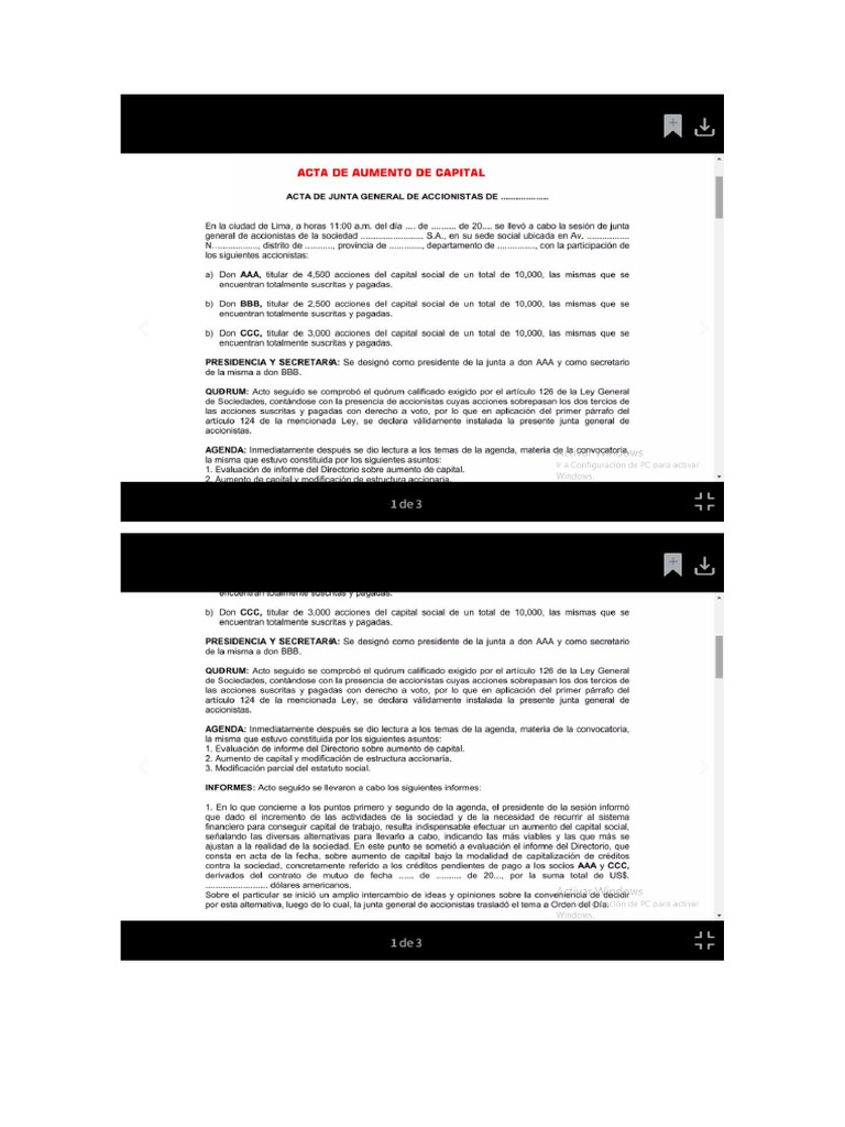 Incremento Capital | PDF