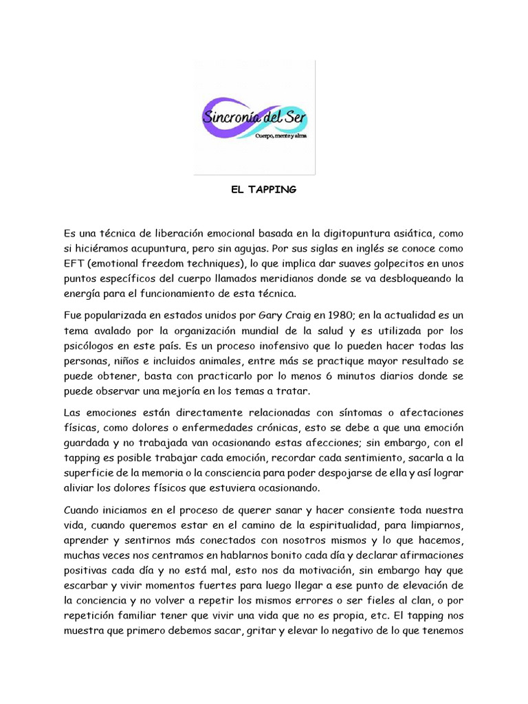 El Tapping | PDF | Las emociones | Ansiedad