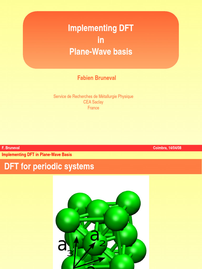DFT Implementation Using Plane-Wave Basis | PDF | Density Functional Theory | Discrete Fourier ...