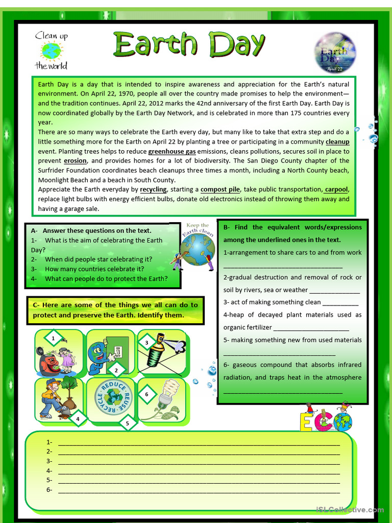 Earth Day | PDF | Soil | Earth