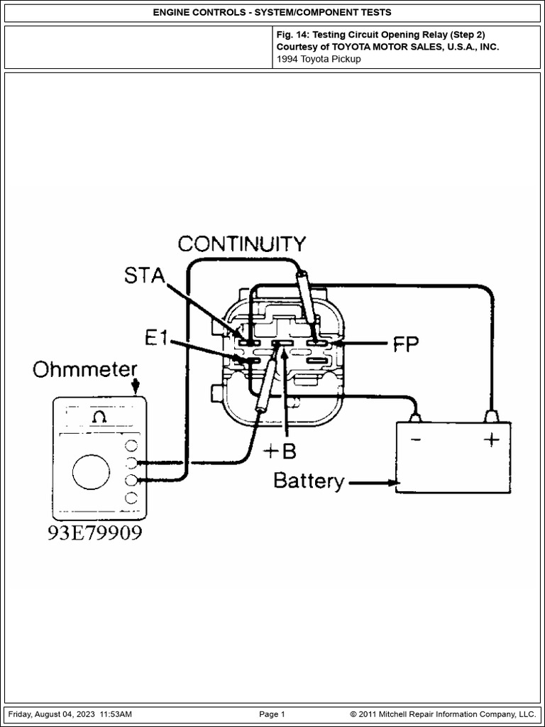 Toyota 22R Fuel Pump Relay Guide | PDF