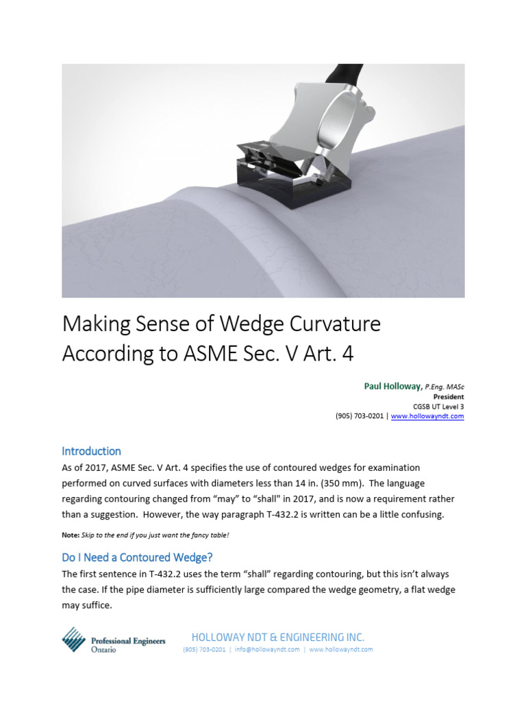 ASME+Wedge+Curvature_Rev1+(Holloway+NDT+article) | PDF | Pipe (Fluid ...