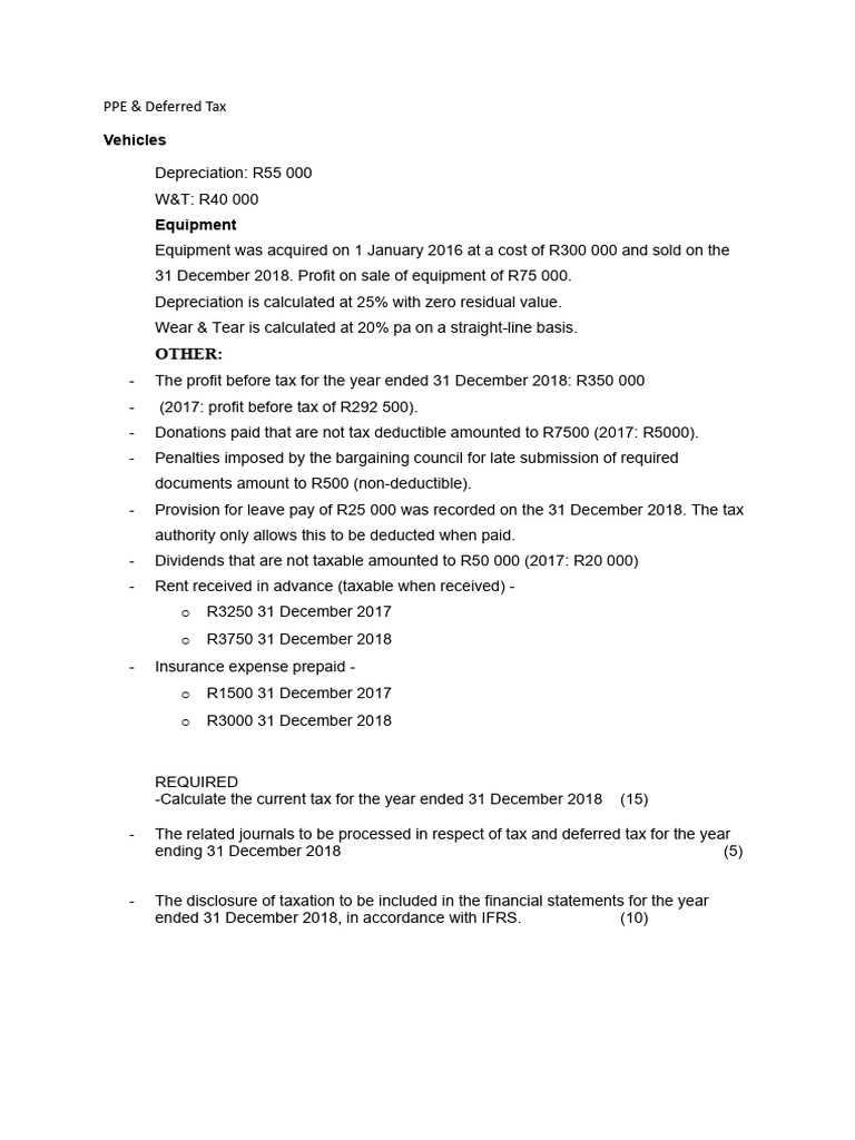 Ppe & DT | PDF | Depreciation | Taxes