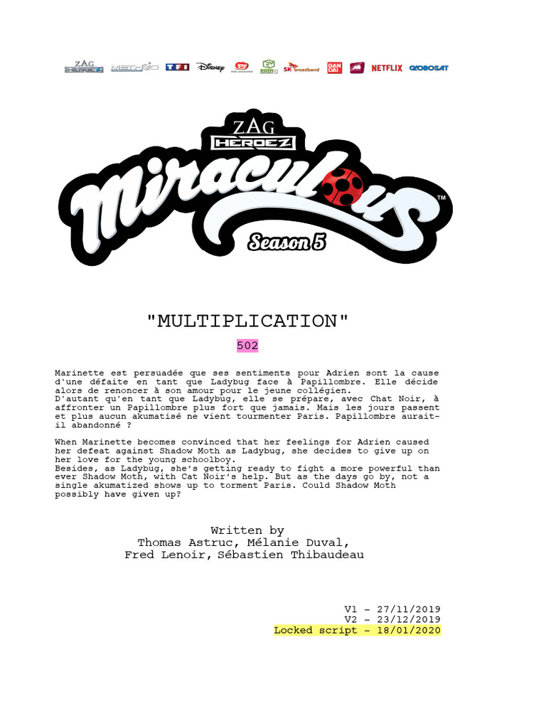 MLB - 502 - MULTIPLICATION - Locked Script - 28 01 2020 - VA | PDF